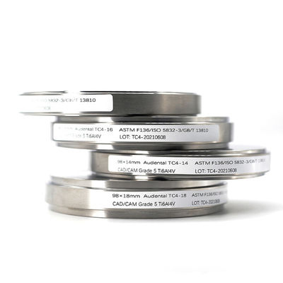 Disco CAD CAM Crown Dental Titanium Metal Block Fresatura Grado 5 FDA